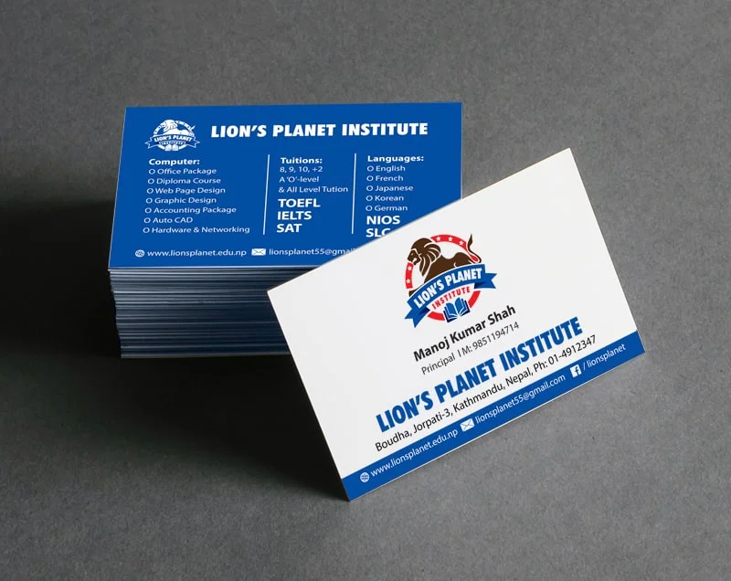Lions Planet Institute - Business Card Design - InDesign Media Pvt. Ltd.